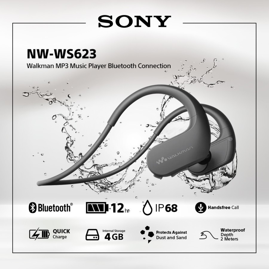 Jual MP3 Player Waterproof Bluetooth NFC 4GB - Sony Walkman SONY NW ...