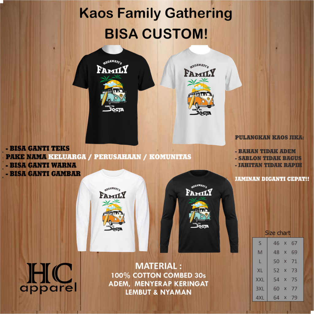 Jual Kaos Custom Family Gathering Jalan Jalan Acara Perusahaan Kumpul ...