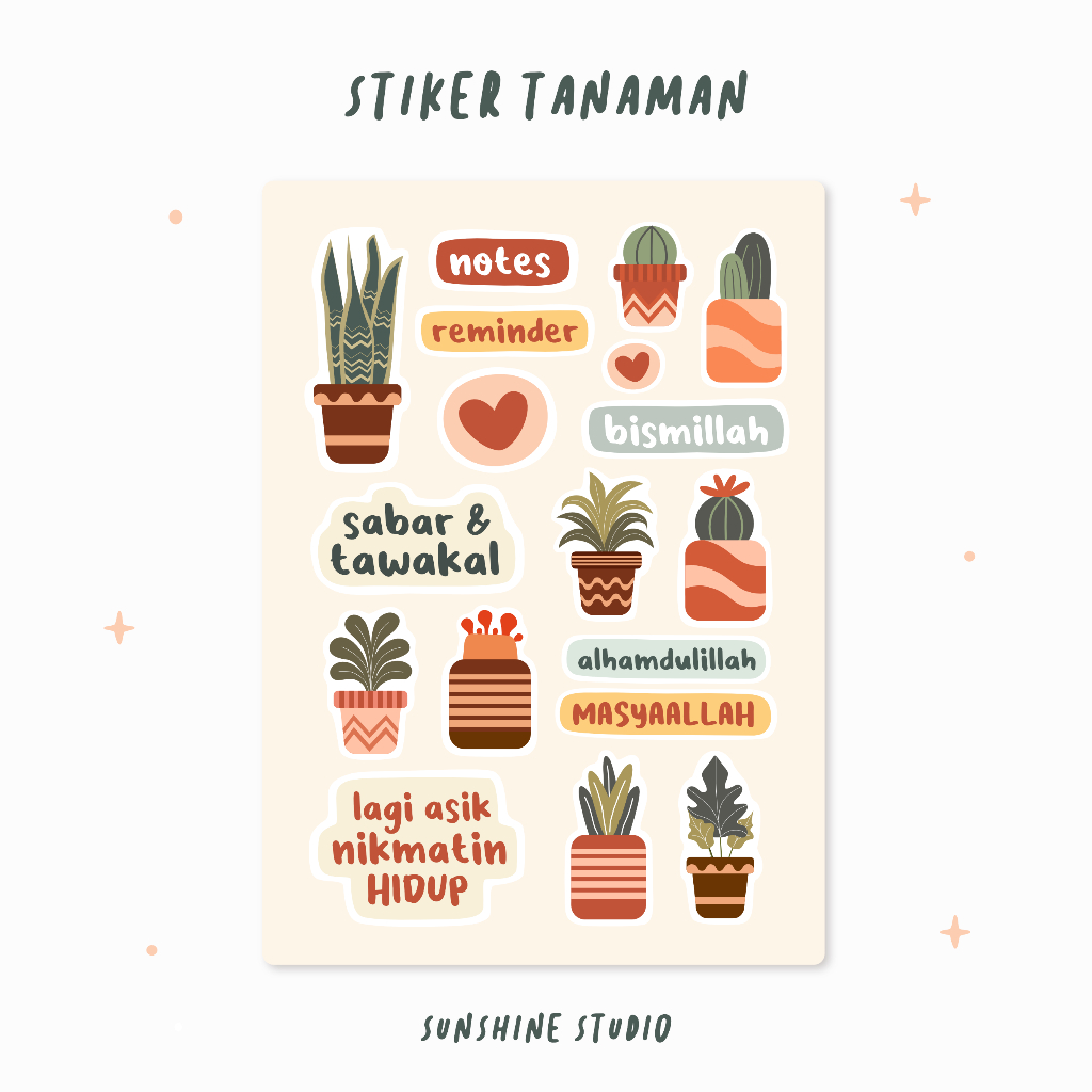 Jual [Sunshine] Stiker Tanaman Stiker Islami | Stiker Muslimah ...