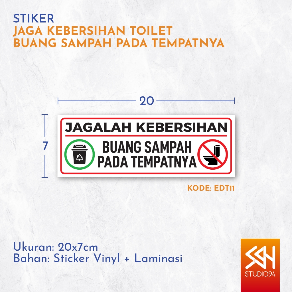 Jual Stiker Jaga Kebersihan Toilet | Sticker Kloset | Vinyl Anti Air ...
