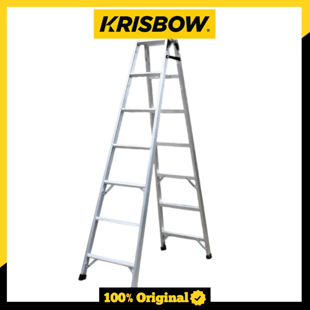 Jual Krisbow 4.2 Mtr Tangga Lipat Aluminium Basic 2 In1 7 Step | Shopee ...