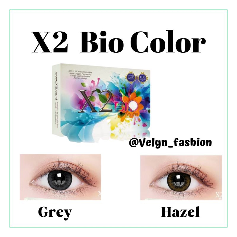 Jual Softlens X2 Bio Color Hydrogel/X2 Bio Color Warna Minus Normal ...