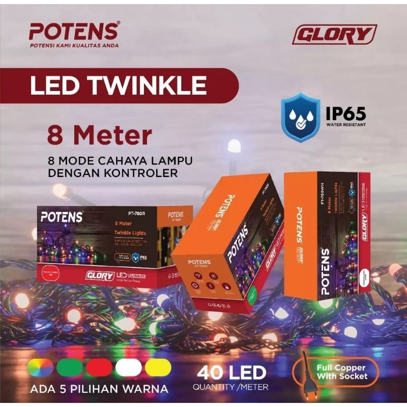 Jual Lampu LED Twinkle Potens 8 Meter 40 LED | Shopee Indonesia