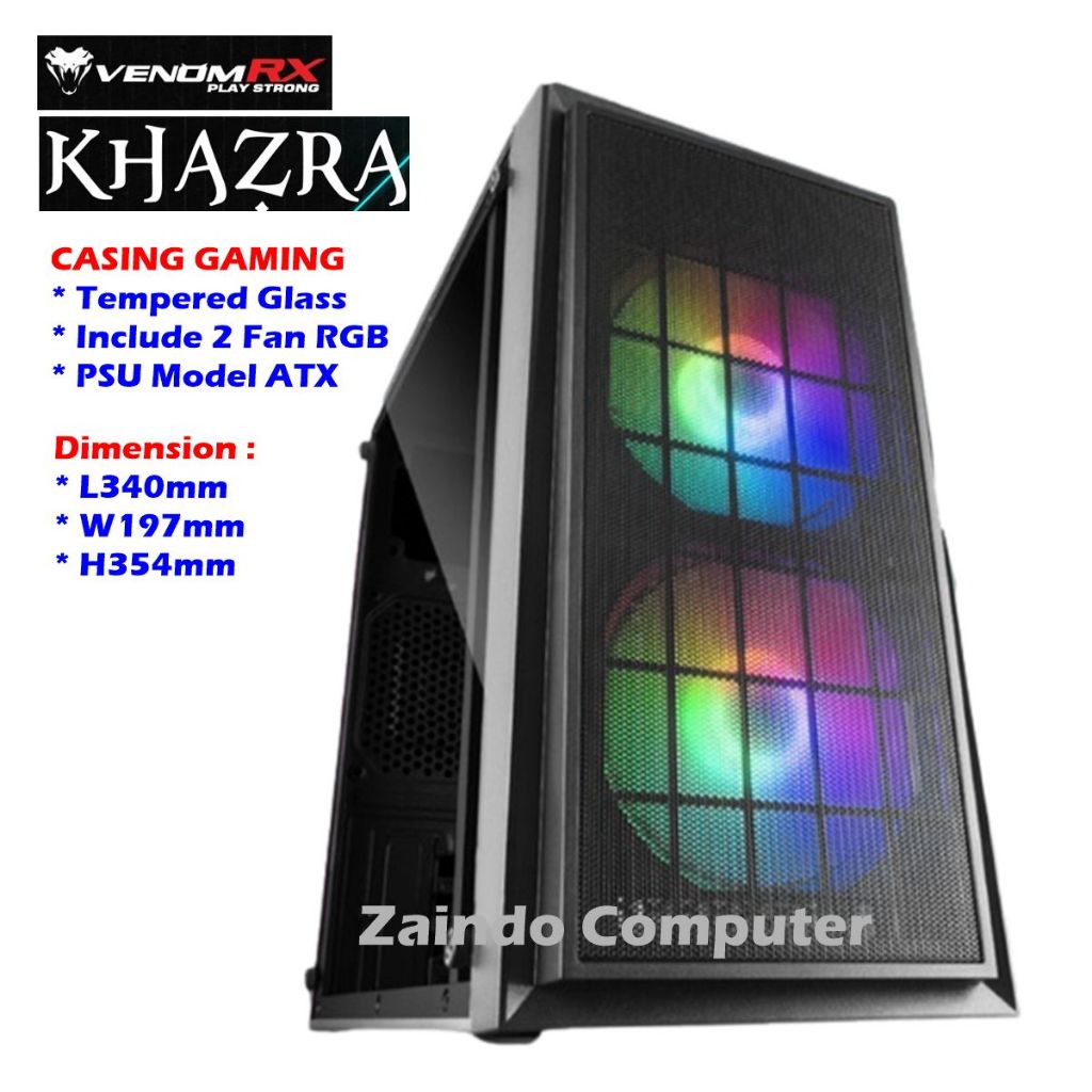 Jual CASING GAMING VENOMRX AVALON INCLUDE 2 FAN RAINBOW TEMPERED GLASS ...