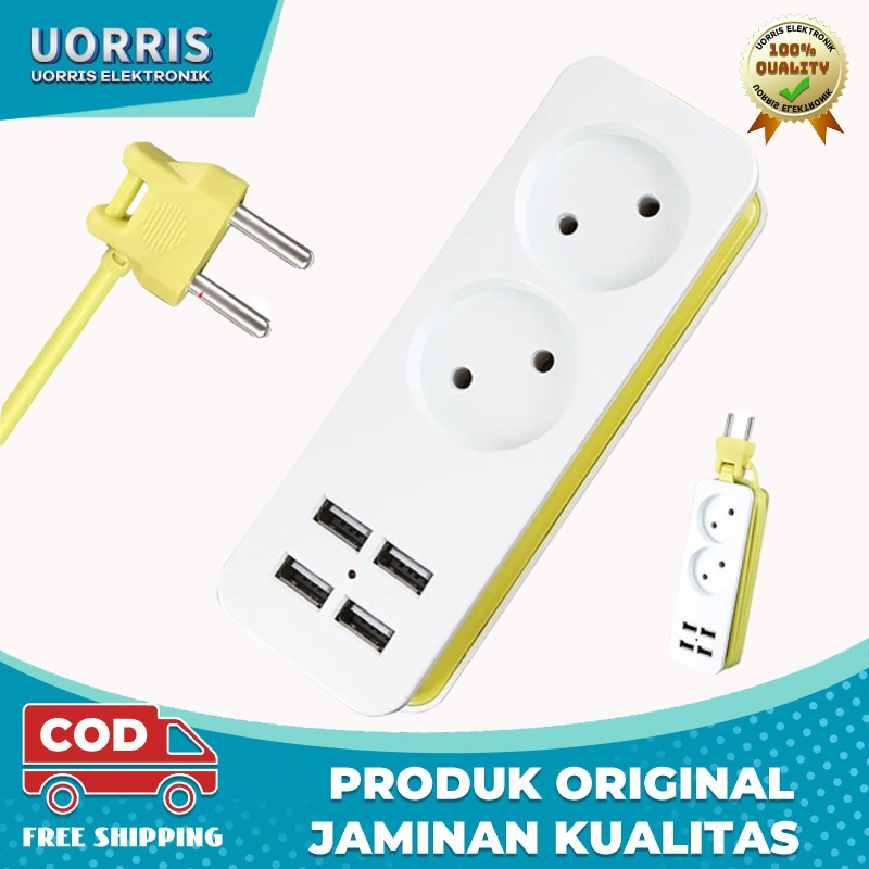 Jual Stop Kontak Portable Travel - 4 Port USB - Kabel 1,5 meter / Stop ...