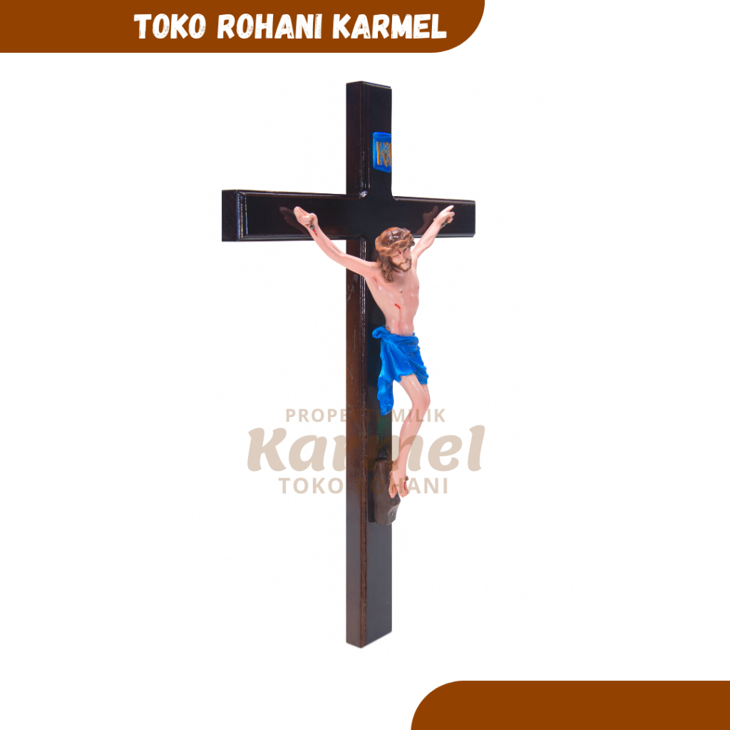 Jual SALIB GANTUNG HITAM FIBER 40 CM / SALIB GANTUNG KATOLIK UKURAN ...