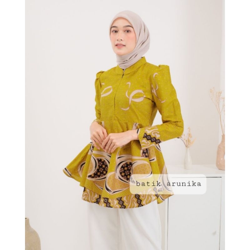 Jual Blouse Batik Wanita Blus Wanita Modern Blus Batik 2023 Atasan ...