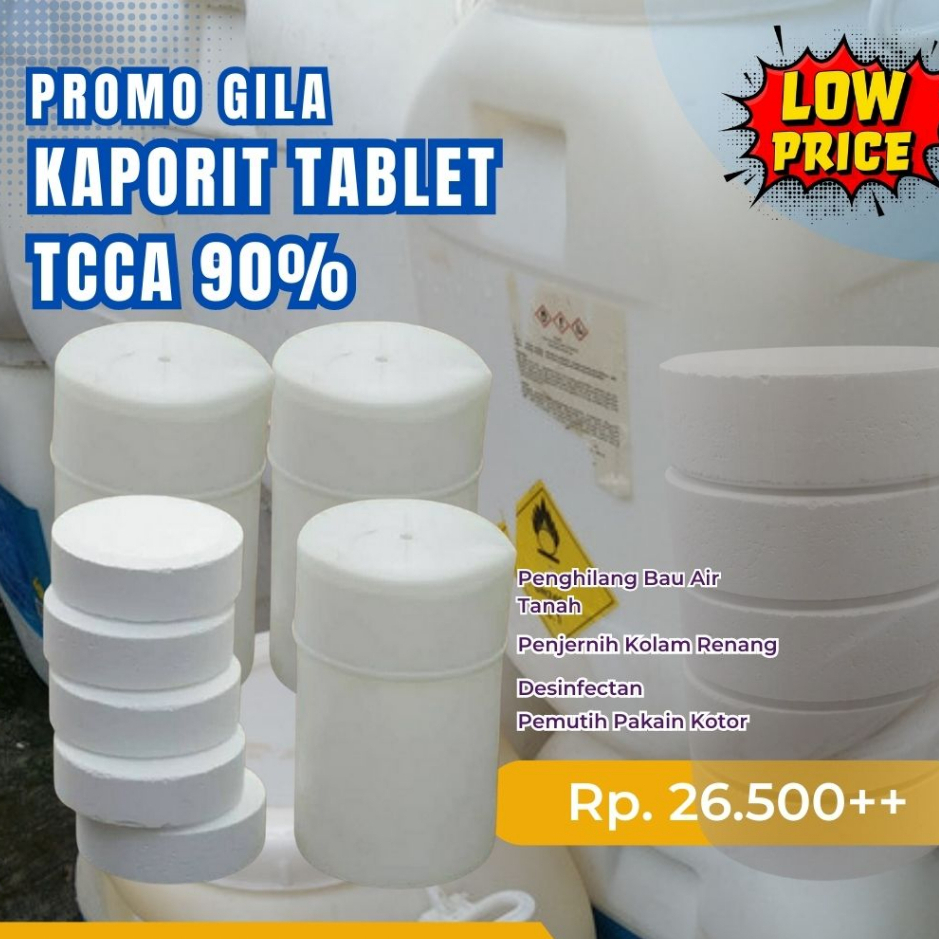 Jual Kaporit Tablet Klorin Tablet Besar TCCA 90% Chlorine Pembersih ...