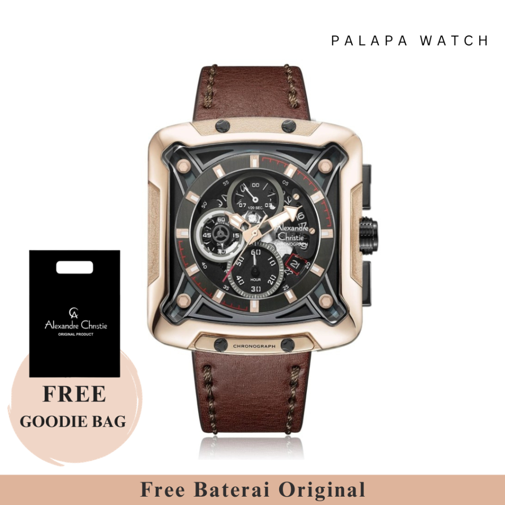 Jual Jam Tangan Pria Alexandre Christie AC 3030 Rosegold Black ...