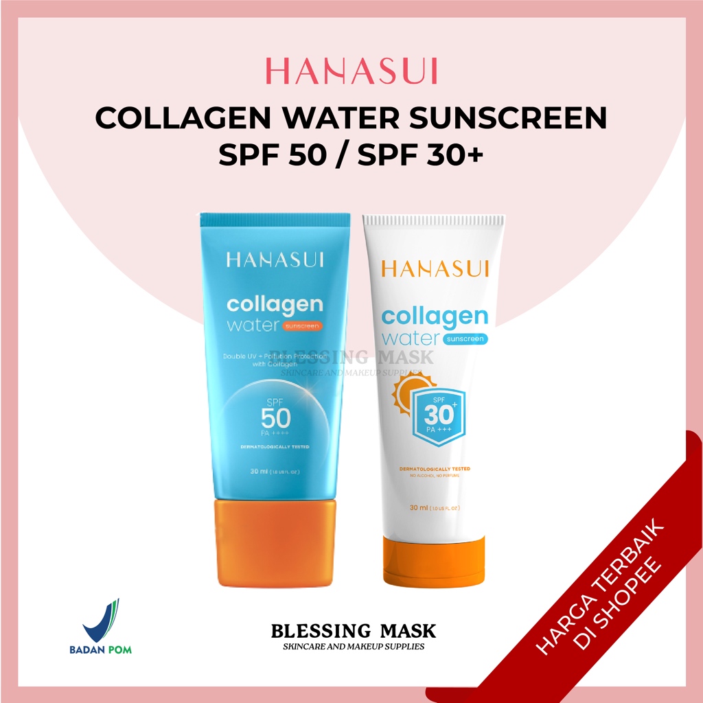 Jual HANASUI Collagen Water Sunscreen SPF50 | SPF30 PA++++ UV - 50mL | Shopee Indonesia