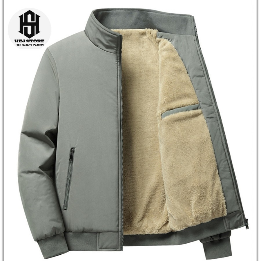 Jual Jaket Bomber Pria Terbaru Bahan Dalam Bulu/Jaket Pria Casual ...