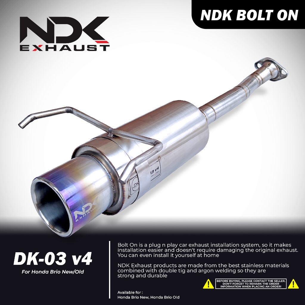 Jual NDK EXHAUST BOLT ON DAN MUFFLER DK SERIES FOR BRIO OLD/NEW BY ...