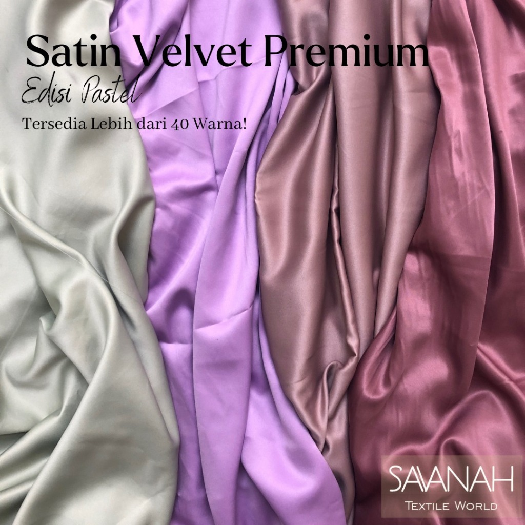 Jual Kain Satin Velvet Super Premium setengah meter VARIAN PASTEL ...