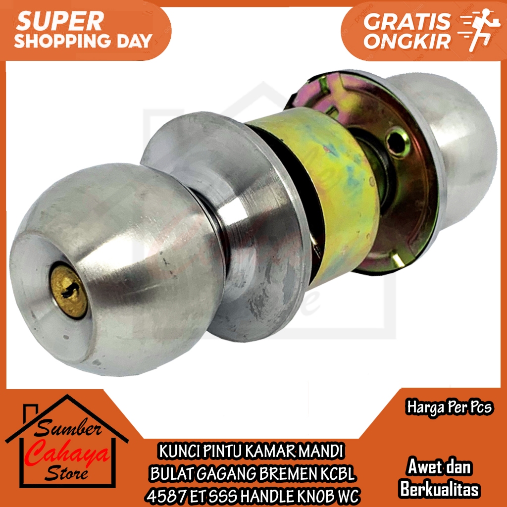 Jual BREMEN KUNCI PINTU KAMAR MANDI BULAT GAGANG KCBL 4587 ET SSS ...