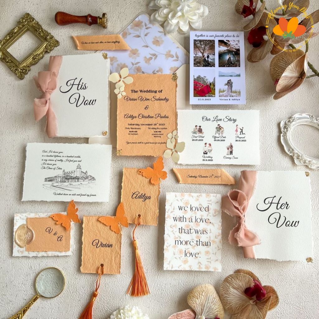 Jual calligraphy wedding keepsake vow wedding stationery undangan ...