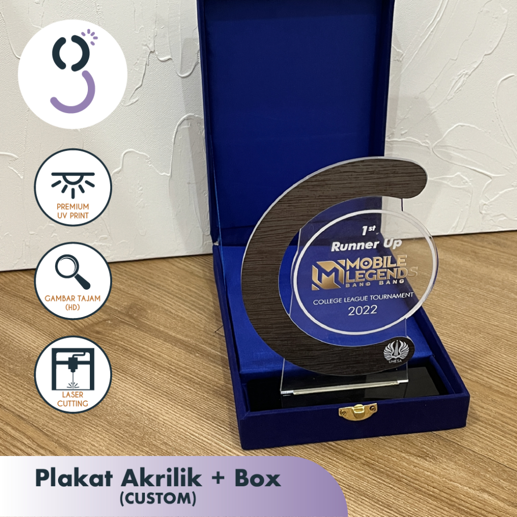 Jual Plakat Akrilik UV Print Dengan Box / Plakat Wisuda / Plakat Magang ...