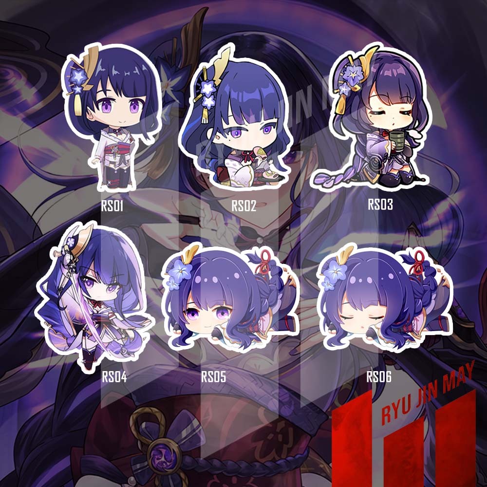 Jual Sticker Anime - Genshin Impact - Raiden Shogun | Shopee Indonesia