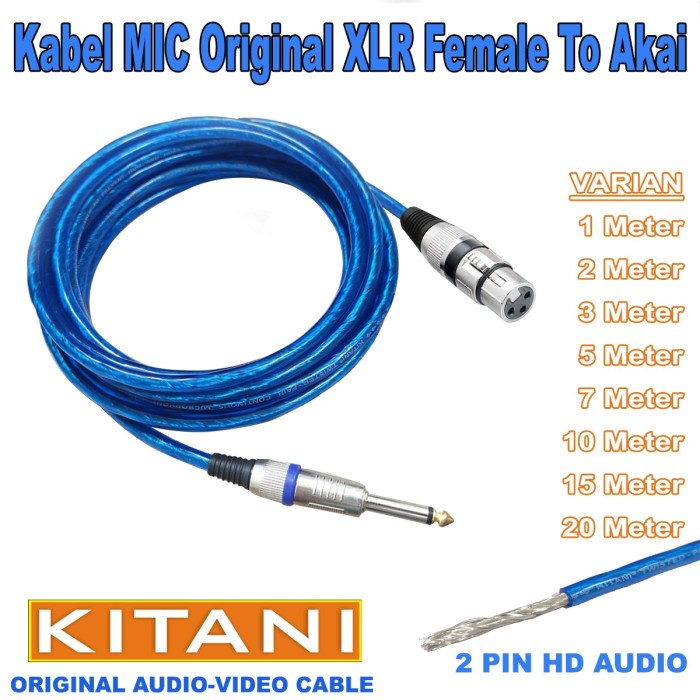 Jual Kabel Mic Audio Kitani Transparan MN Jack XLR Female to Akai Mono ...