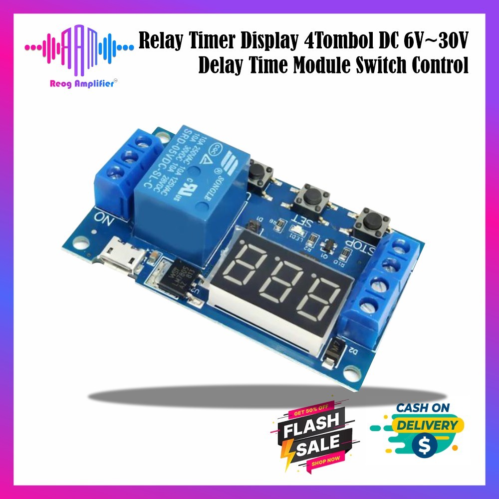 Jual Relay Timer Display 4Tombol DC 6V~30V Delay Time Module Switch Control | Shopee Indonesia