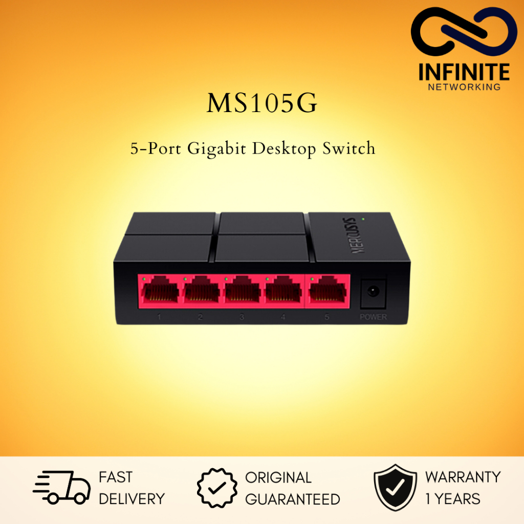 Jual MERCUSYS MS105G 5-Port 10/100/1000 Mbps Desktop Gigabit Switch ...