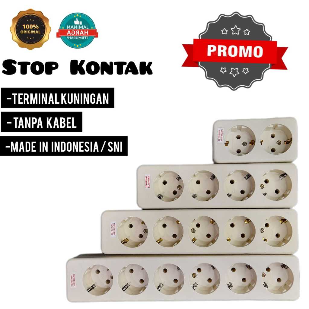Jual Stop Kontak Terminal Kuningan Uticon 1 Lubang 2 Lubang 3 Lubang 4 ...