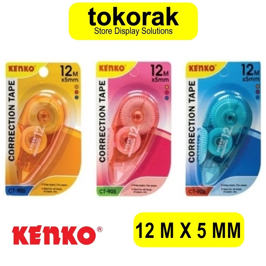 Jual CORRECTION TAPE KENKO 12 M X 5 MM CT-905 TIP EX TIPEX ROLL TIPE X ...