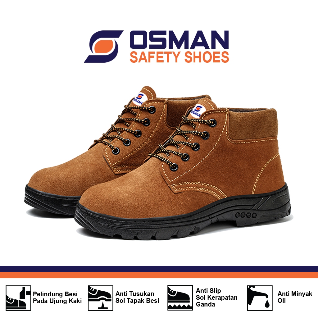 Jual Sepatu Safety OSMAN Safety Shoes Mid Cut Ujung Besi Tipe OS-812 ...