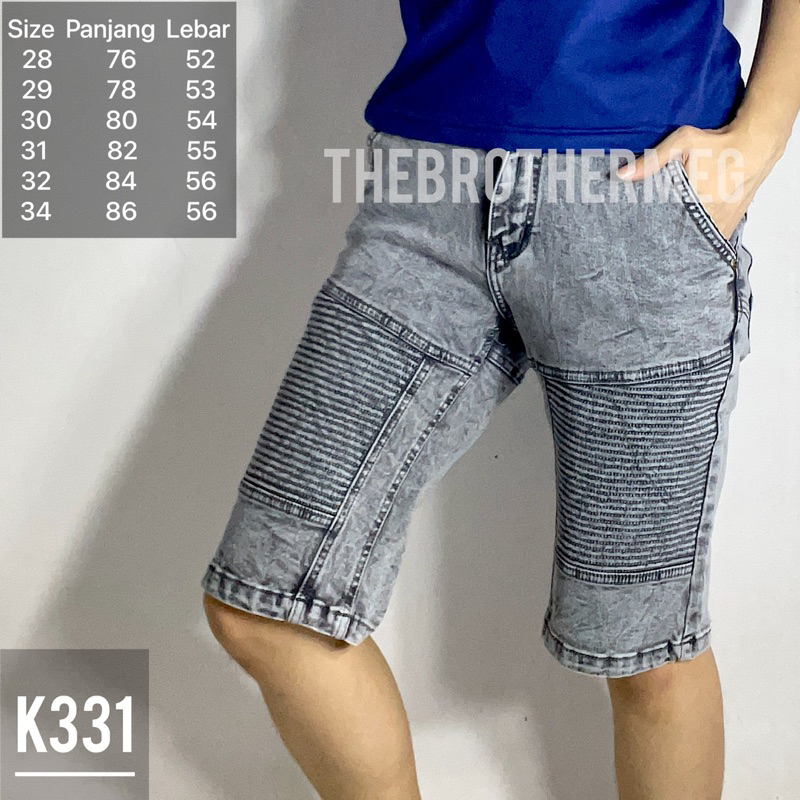 Jual Celana Pendek Jeans Pria Short Biker Jins Distro Skinny Stretch K331 | Shopee Indonesia
