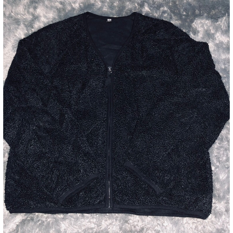 Jual Jaket Uniqlo Sherpa Hitam | Shopee Indonesia
