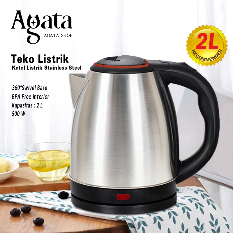 Jual Teko Listrik Stainless Steel 2.0L Electric Kettle Pemanas Air ...