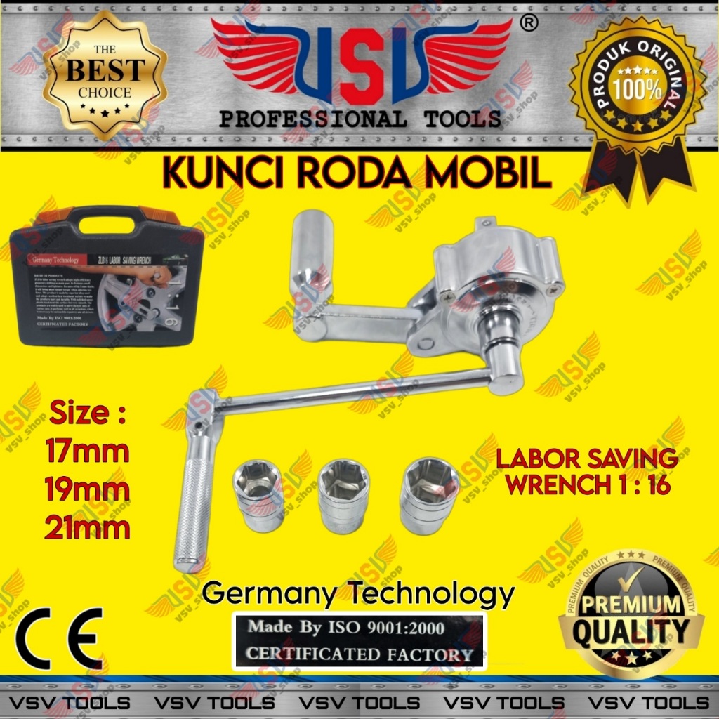 Jual Kunci Roda Mobil Ratio 1:16 VSV Kunci Roda Putar 17mm 19mm 21mm ...