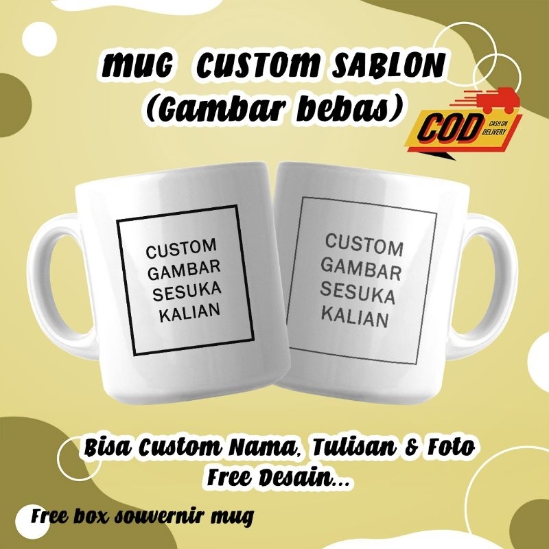 Jual MUG SABLON CUSTOM // MUG PRINTING // FREE DESAIN // CETAK FOTO ...