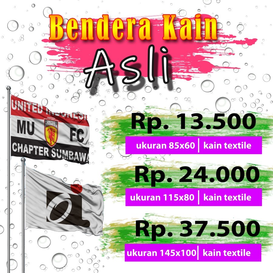 Jual Bendera Custom Kain TC / mini flag | Shopee Indonesia
