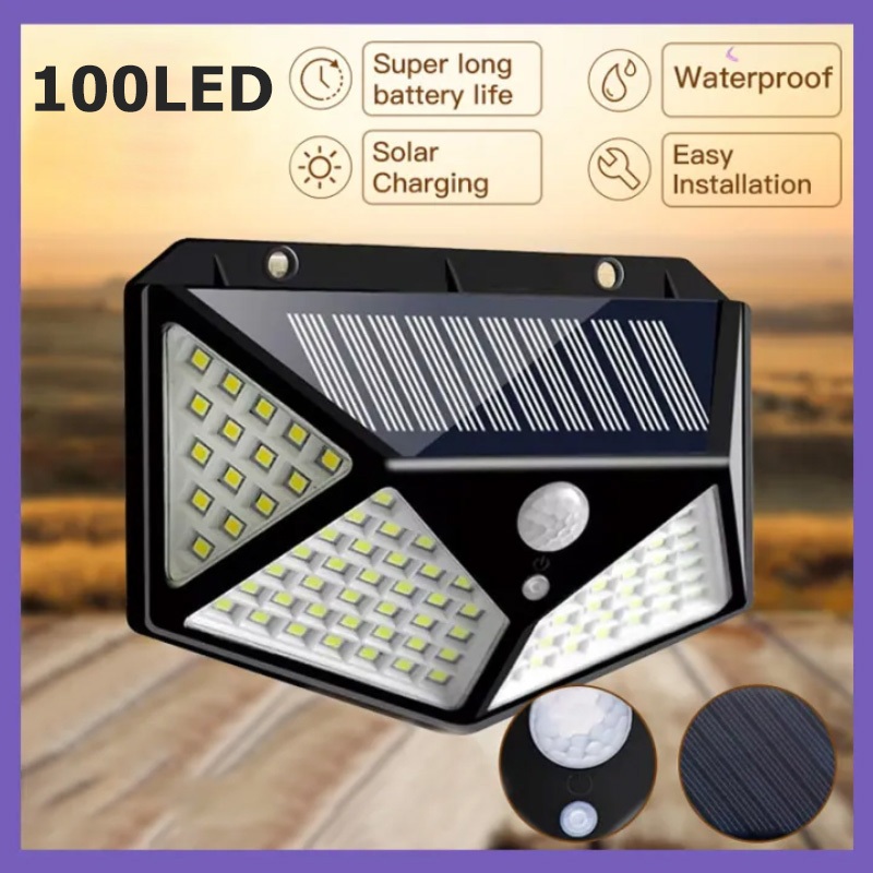 Jual Lampu Sensor Light 100LED Lampu Solar Sensor Gerak 100 LED Lampu ...
