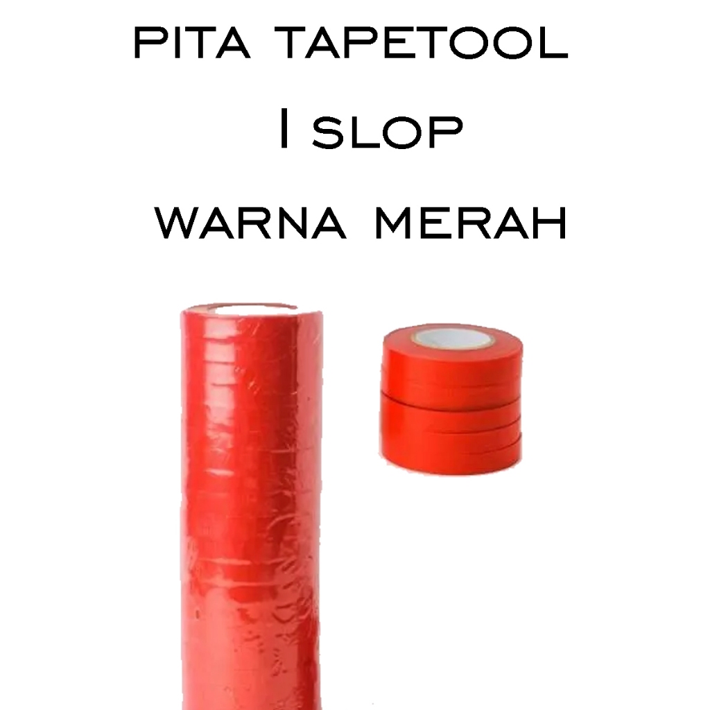 Jual Pita Tape Tool Tali Tanaman Isi Ulang Warna Merah Isi 20 Pcs 1Slop ...