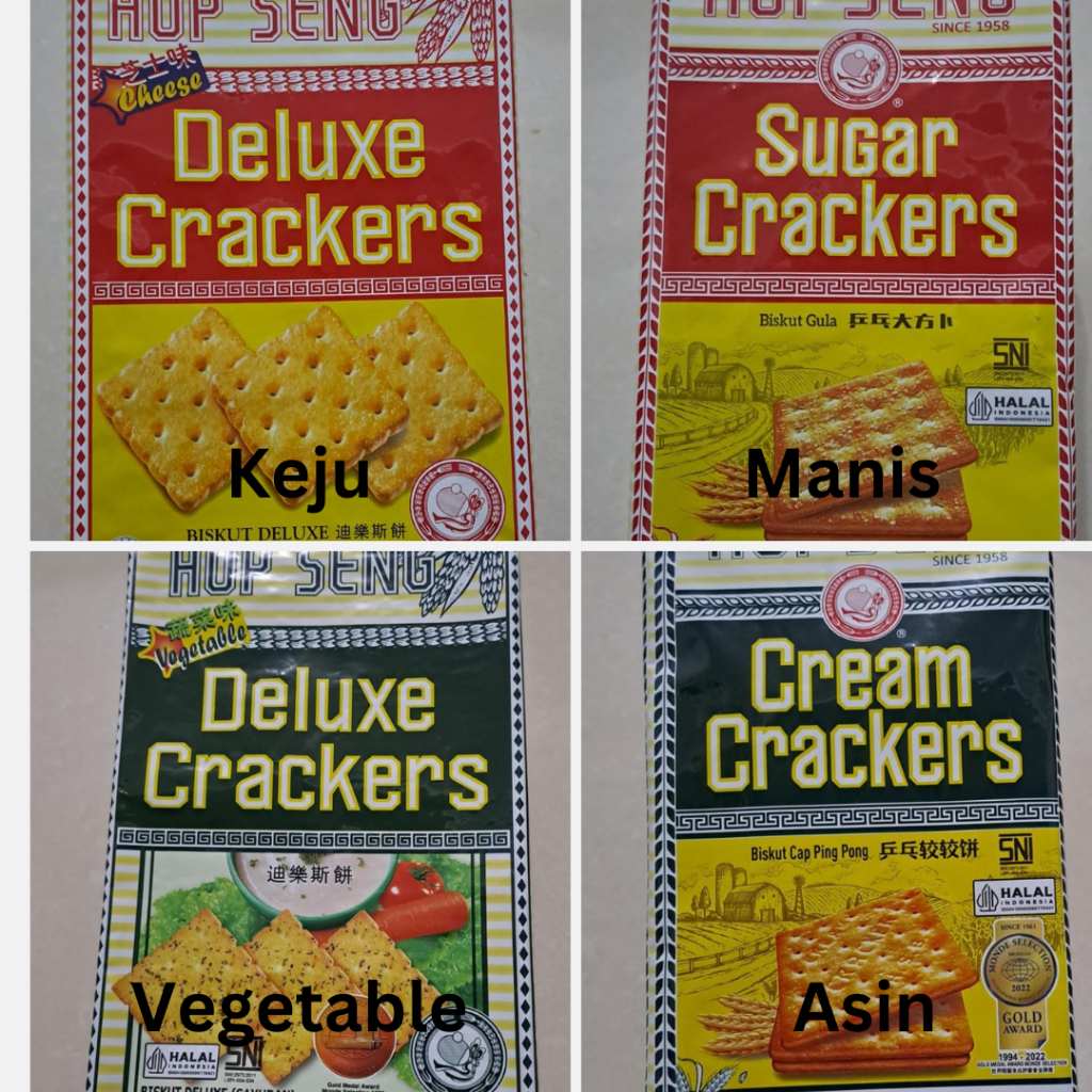 Jual Biskuit HUP SENG CRACKERS Malaysia Varian Rasa Asin / Manis ...