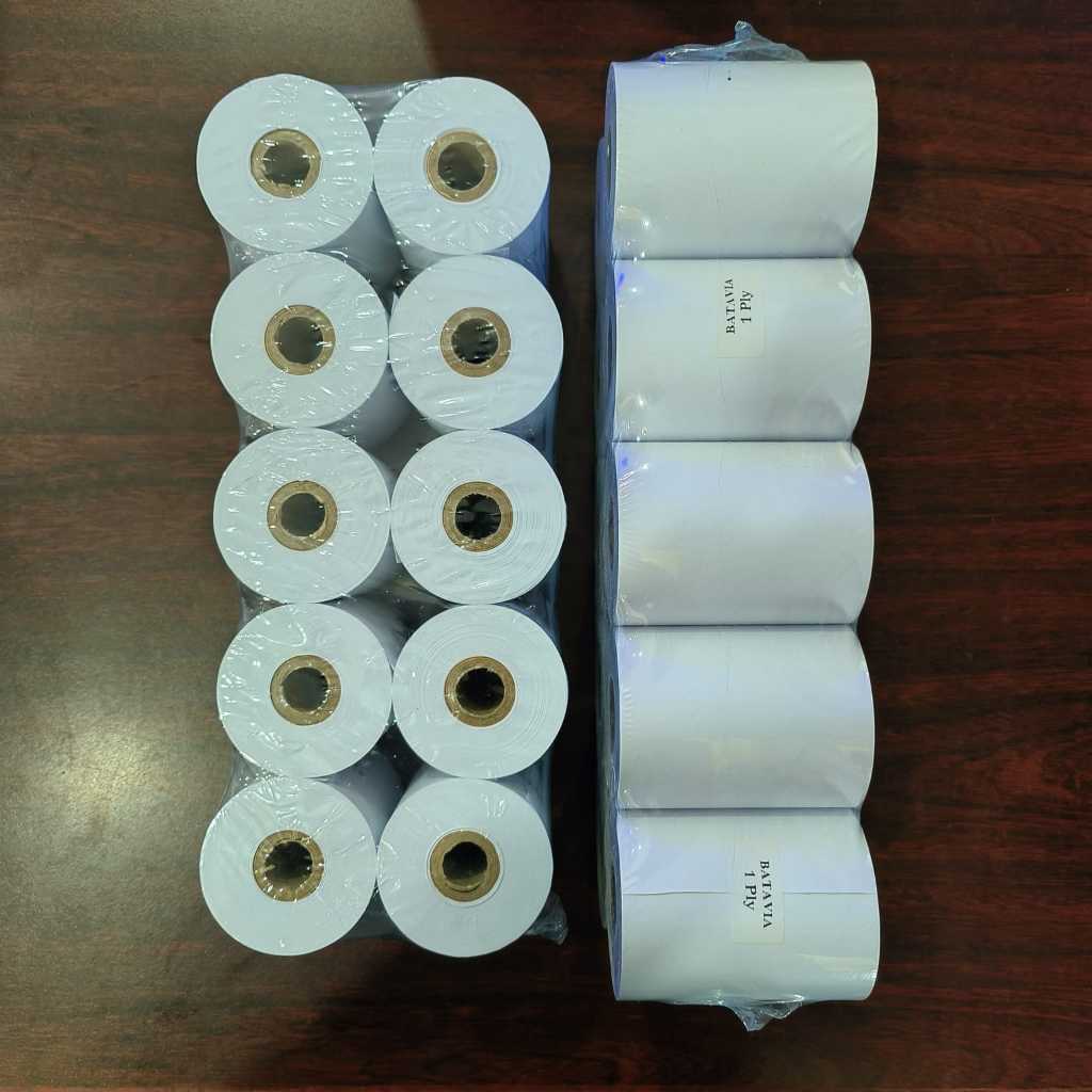 Jual KERTAS HVS STRUK KASIR 75x60mm PAPER ROLL (1 Ply) Isi 10 Roll ...