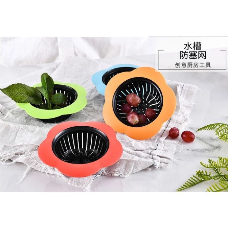 Jual Saringan wastafel motif bunga bahan plastik tebal/Sink Drain cover ...