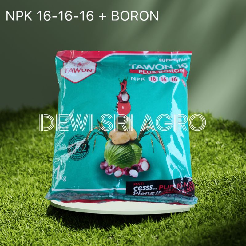 Jual PUPUK NPK 16 16 16 PLUS BORON CAP TAWON ORIGINAL 1 KG | Shopee ...