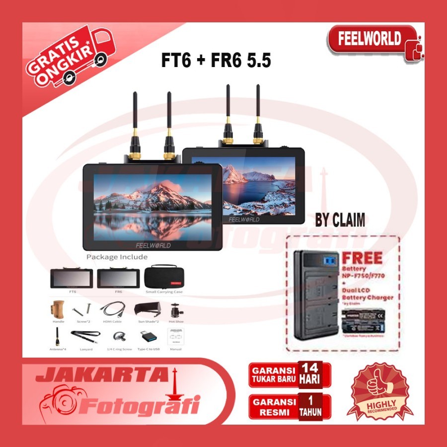 Jual FeelWorld FT6 + FR6 5.5" w/ Wireless Transmitter & Receiver System ...