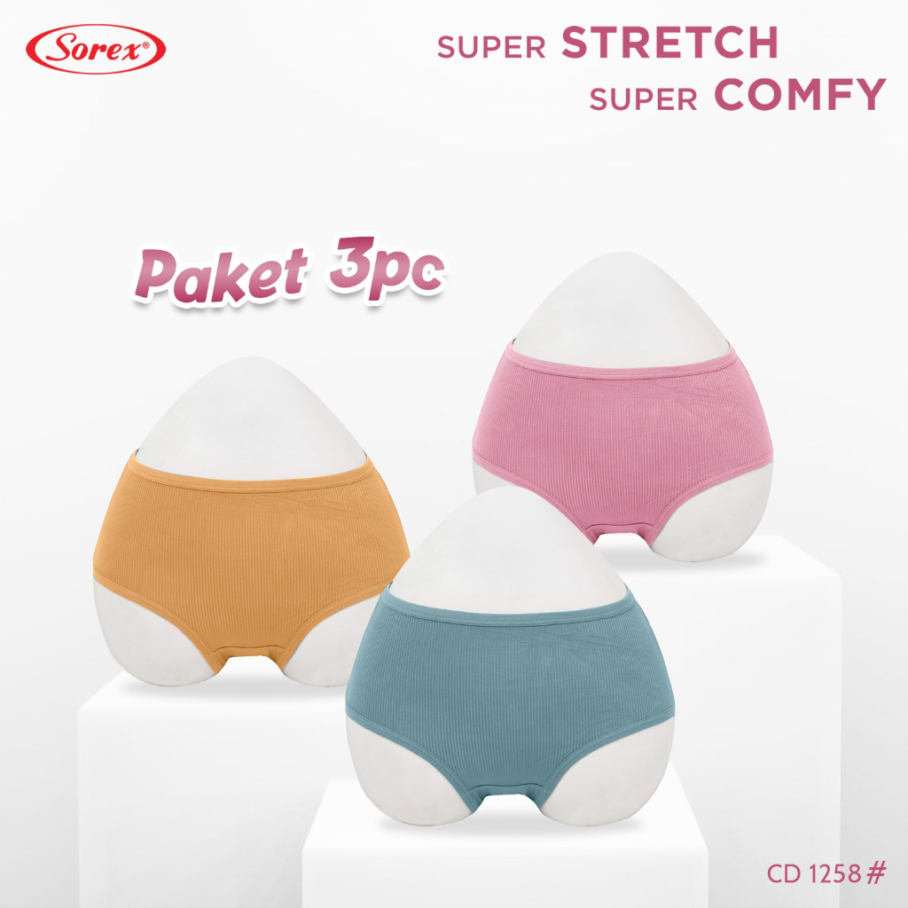 Jual Sorex Paket Hemat 3 Pcs CD Basic Super Stretch Midi Wanita Warna ...