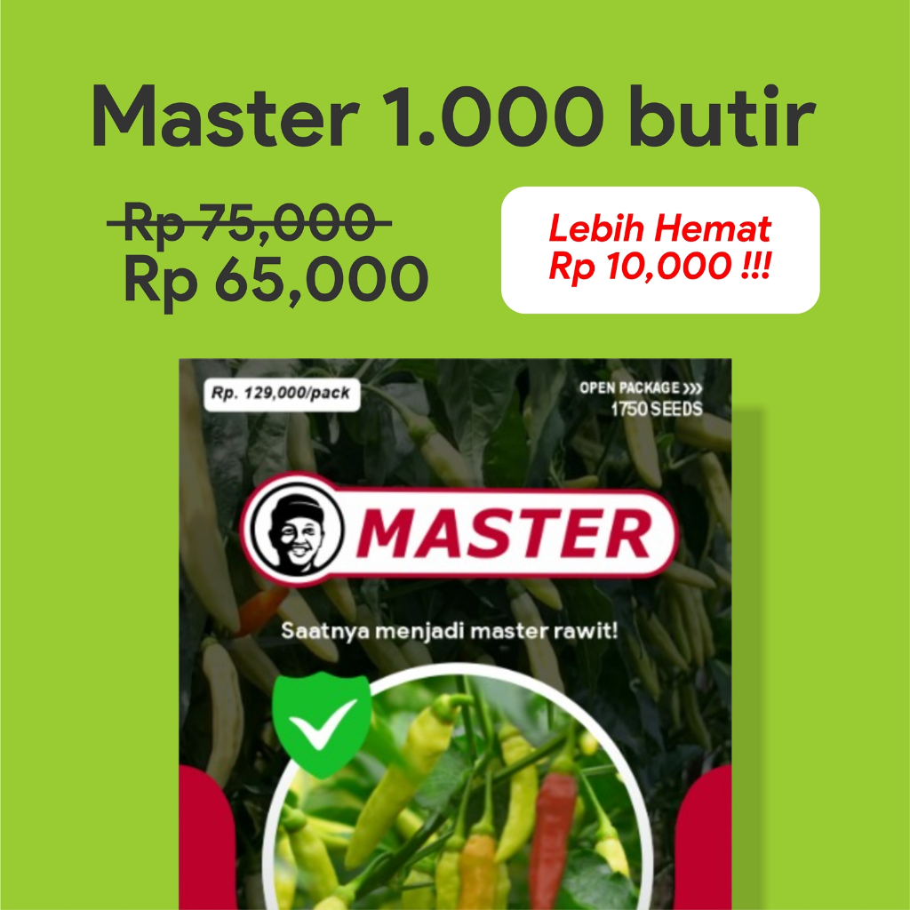 Jual MASTER 1000 BUTIR / Benih Cabe Rawit / bibit cabai merah putih ...