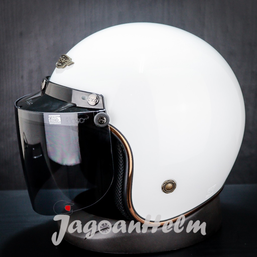Jual HELM RSV CLASSIC SOLID WHITE GLOSSY | RSV RETRO | HALFACE | Shopee ...