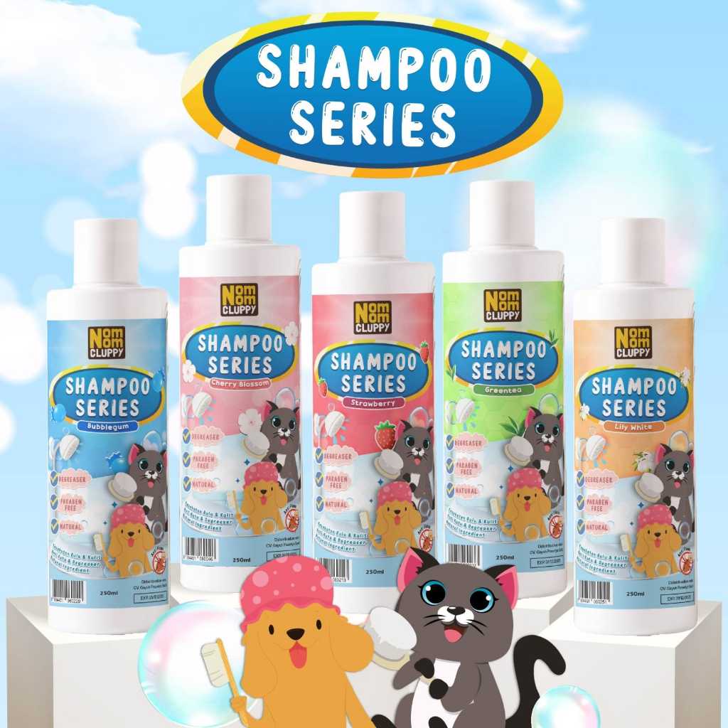 Jual Shampoo Kucing Anjing Nom Nom cluppy 250ML mencegah kutuan shampoo ...
