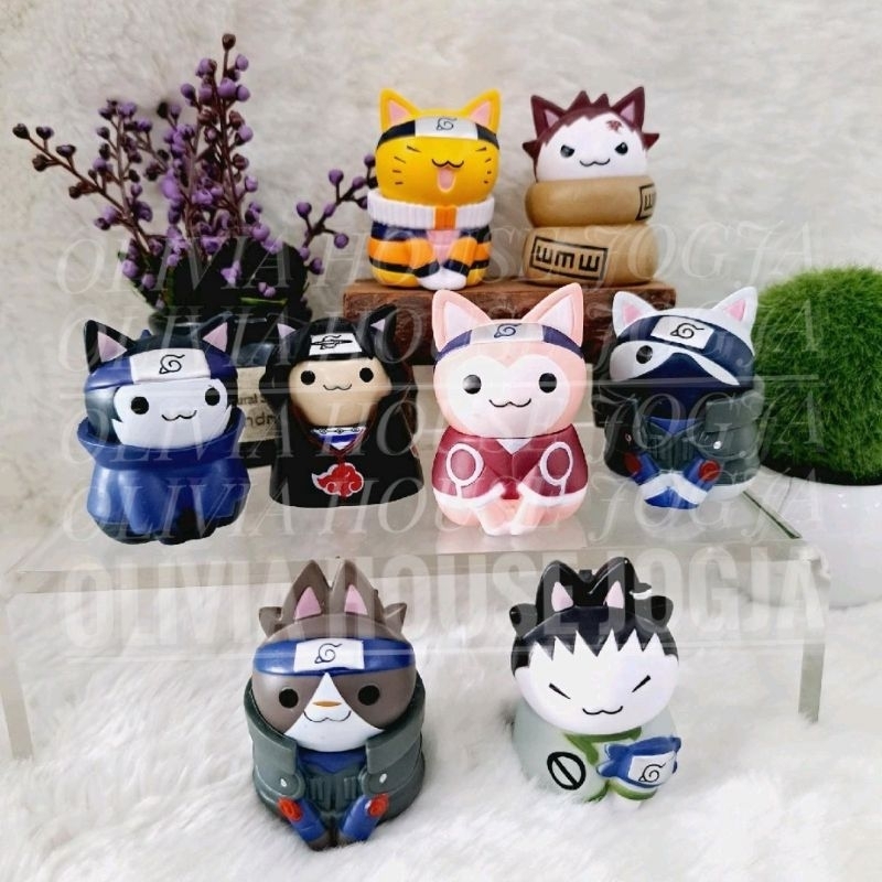 Jual Action Figure Naruto Cat Mix Satuan Cake Topper Anime Ecer Naruto ...