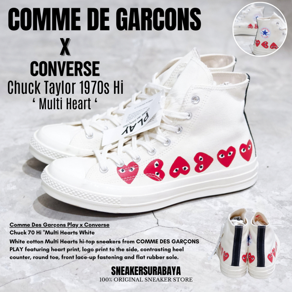 Jual CDG x Converse Chuck Taylor 1970s Hi "Multi Heart" CT 70 CT 70s ...