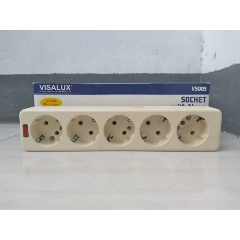 Jual stop kontak terminal colokan 5 lubang visalux | Shopee Indonesia