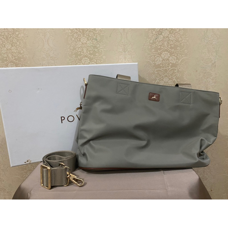 Jual Povilo Klana Nylon Tote Grey (Second Bekas) | Shopee Indonesia