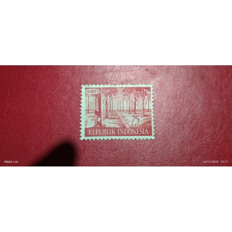 Jual koleksi filateli perangko kuno seri perkebunan karet 75 sen ...
