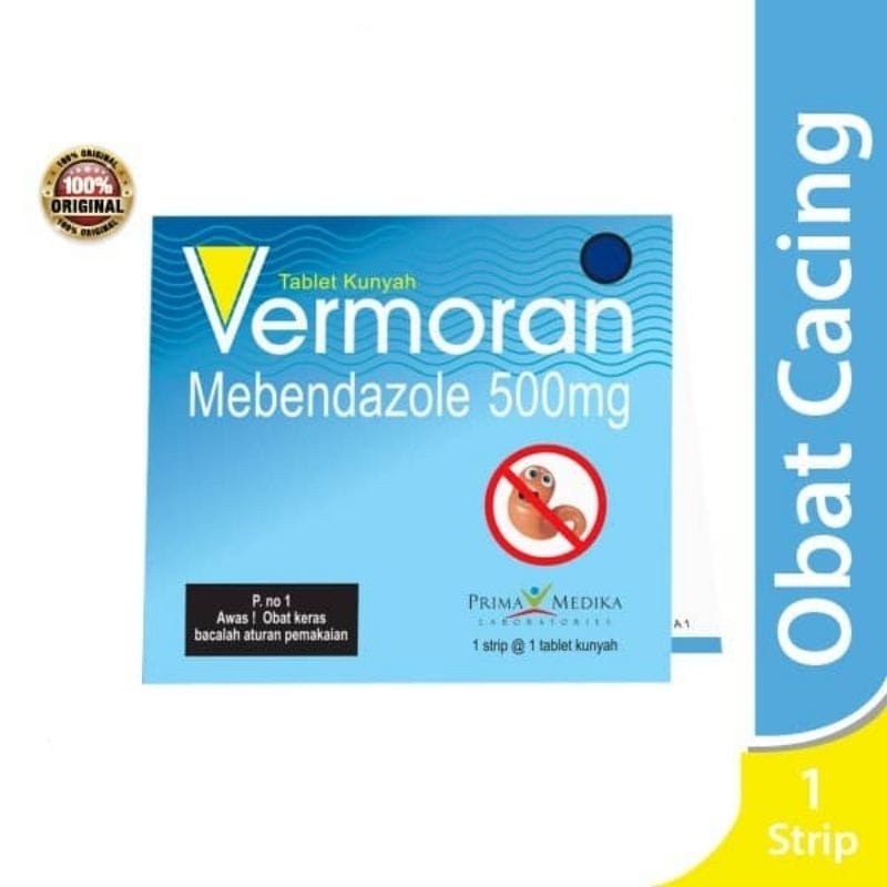 Jual Vermoran Mebendazole 500mg / Obat Cacing / Infeksi Cacing / Cacing ...